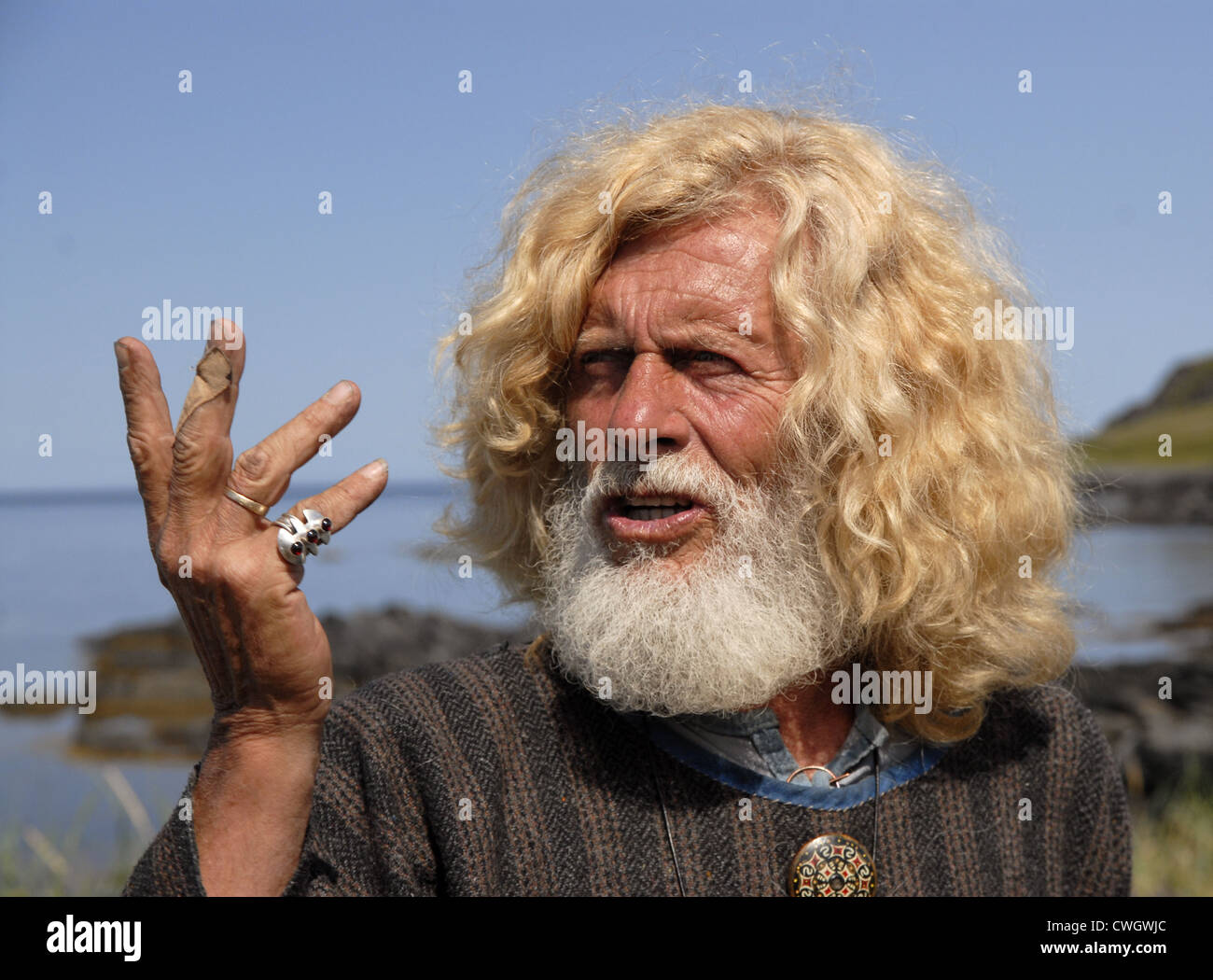Man dressed in Viking costume at Norstead Viking Village, Newfoundland ...