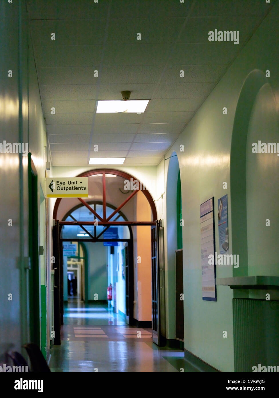 Sutton Hospital Corridor And Eye Unit Surrey England Stock Photo - Alamy