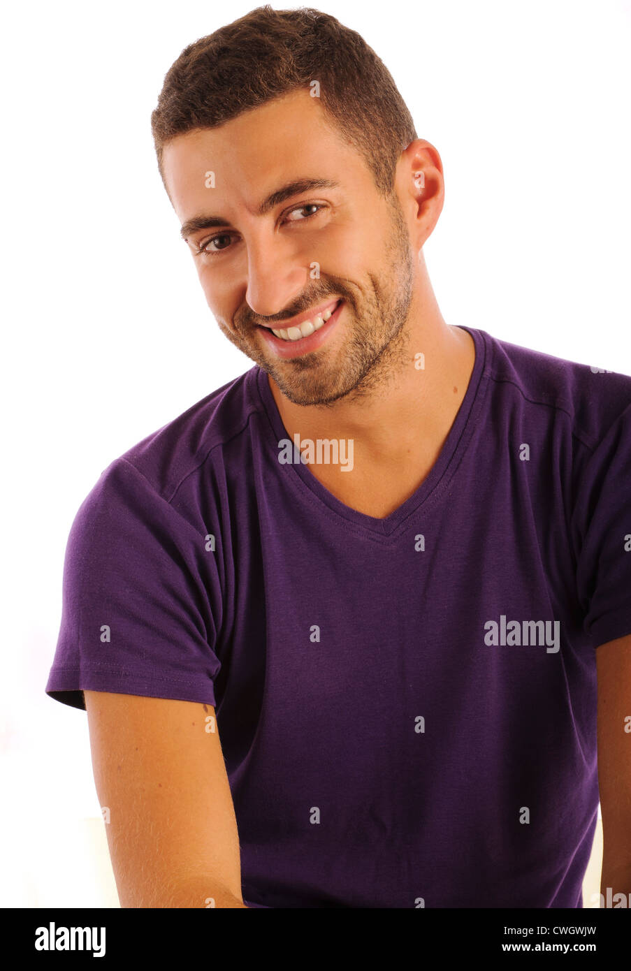 Man short dark hair beard hi-res stock photography and images - Alamy
