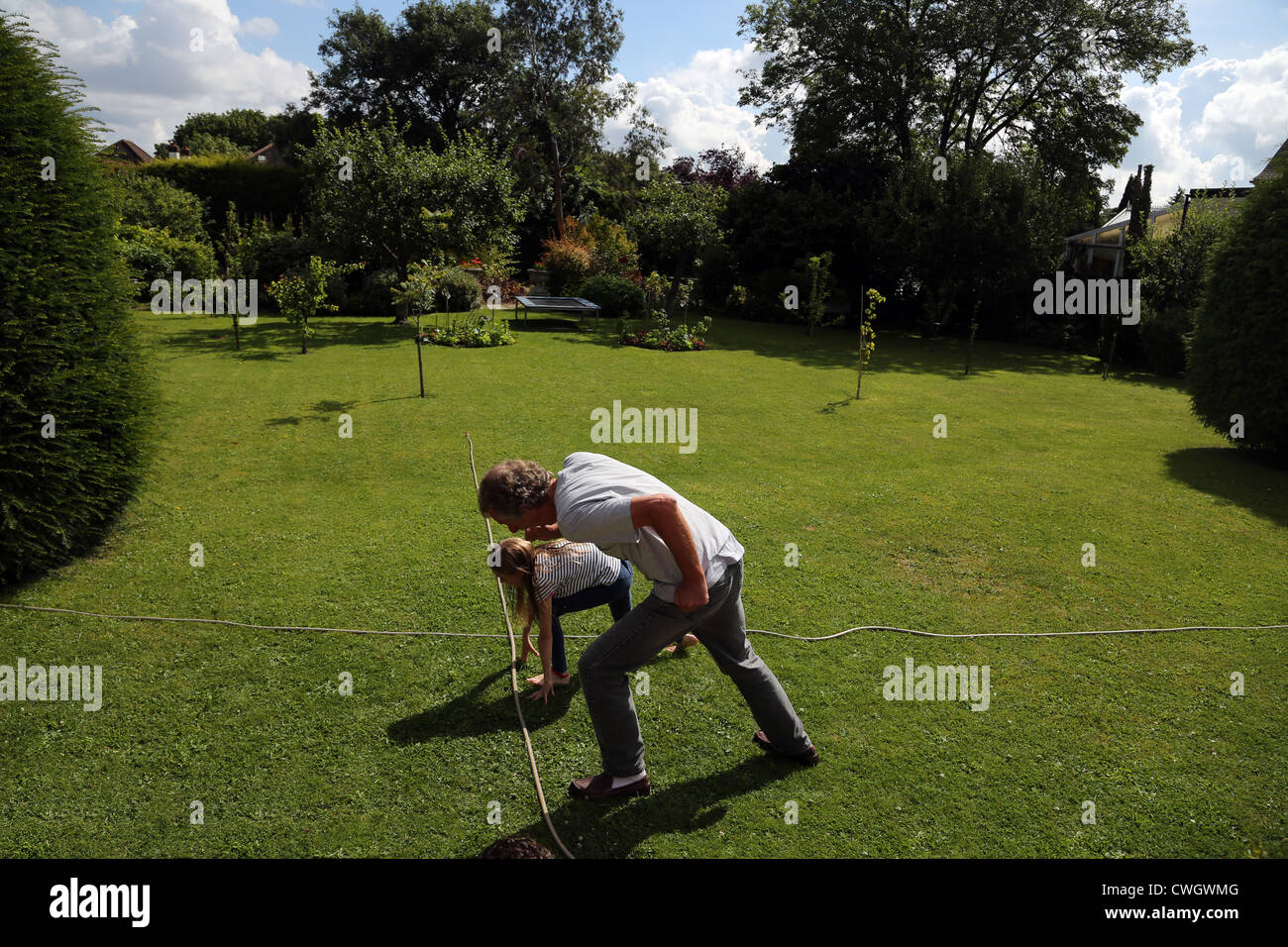 Grandfather and Grandaughter Getting Ready To Run In a Race In The ...