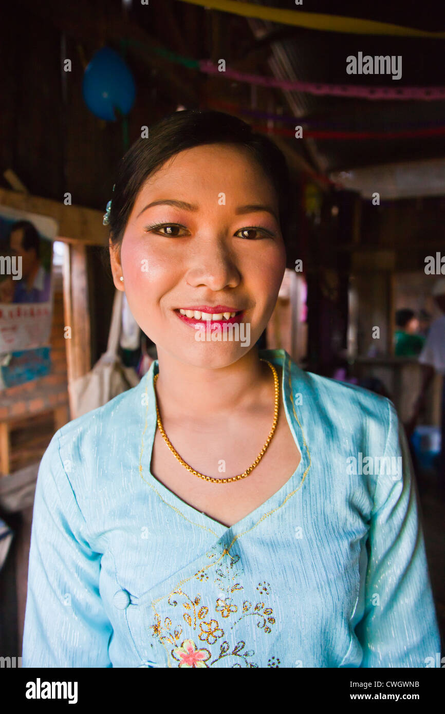 A BRIDE from the AKHA TRIBE at their wedding in the town of KENGTUNG ...