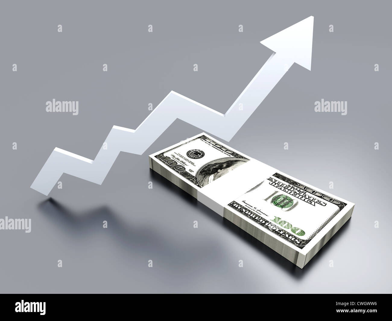 3d illustration raising chart dollar hi-res stock photography and ...
