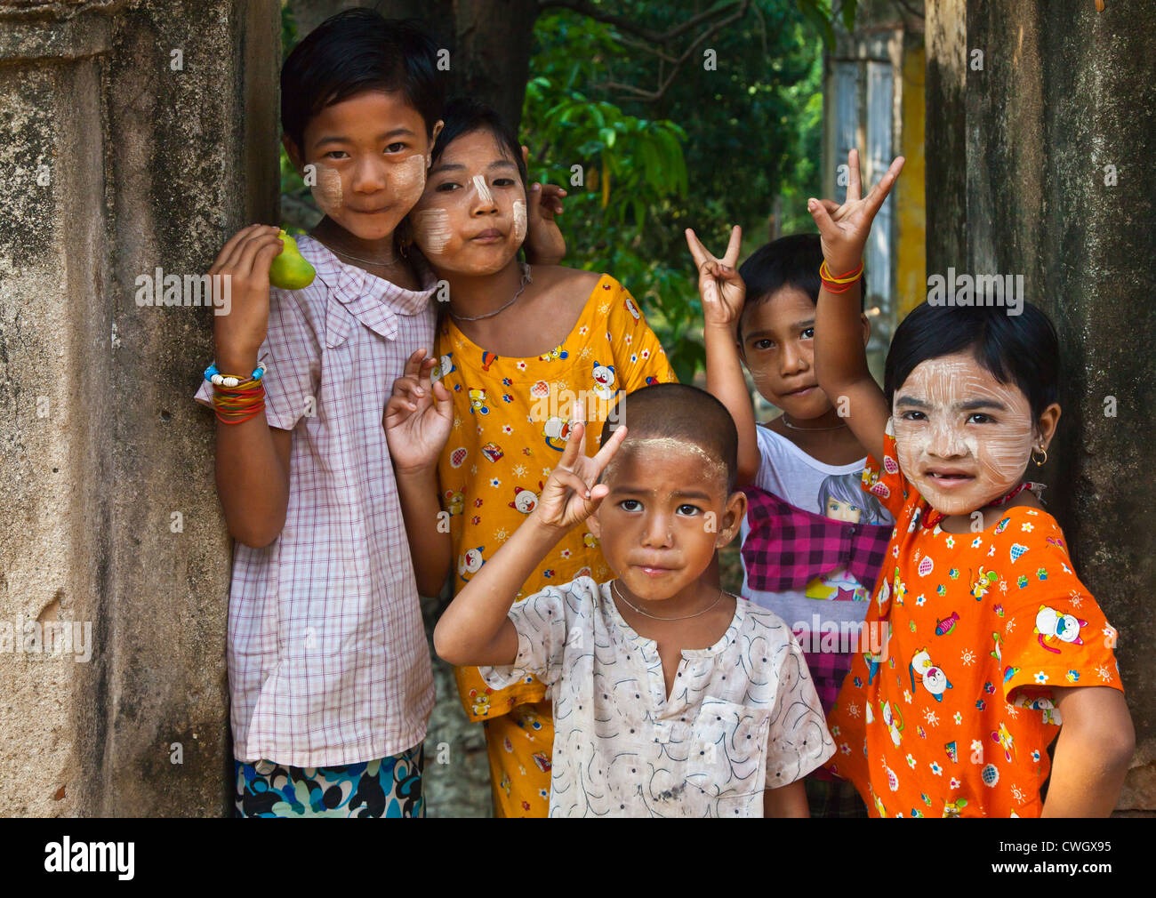 BURMESE CHILDREN on the historic island of INWA which served as the ...