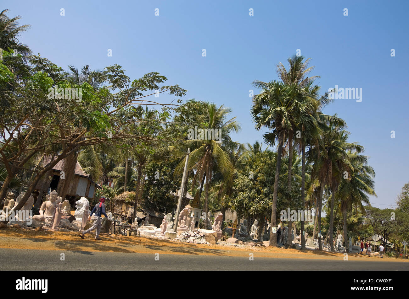 Horizontal wide angle view of a typical street scene in Kakaoh ...