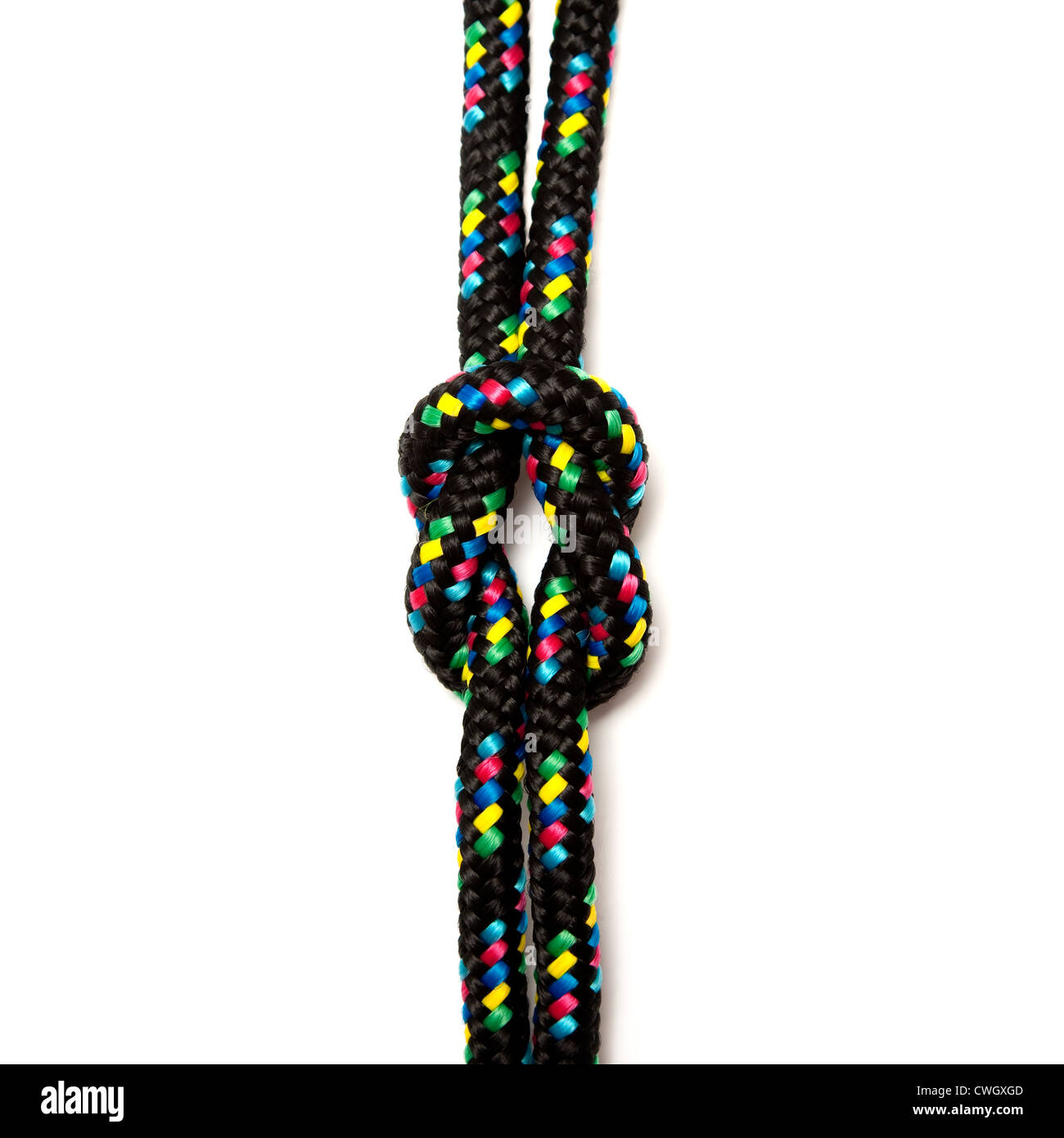Knot tied in two ropes Stock Photo - Alamy