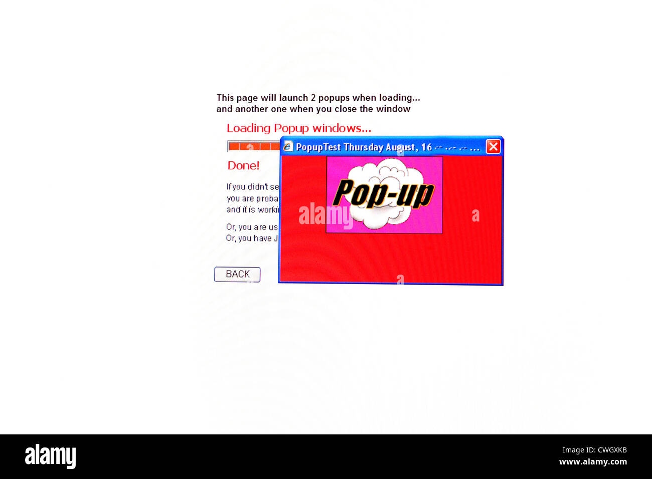 Pop up advertisement on hi-res stock photography and images - Alamy