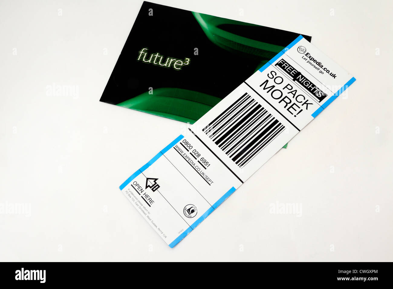 Leaflets For Future3 And Expedia Stock Photo - Alamy