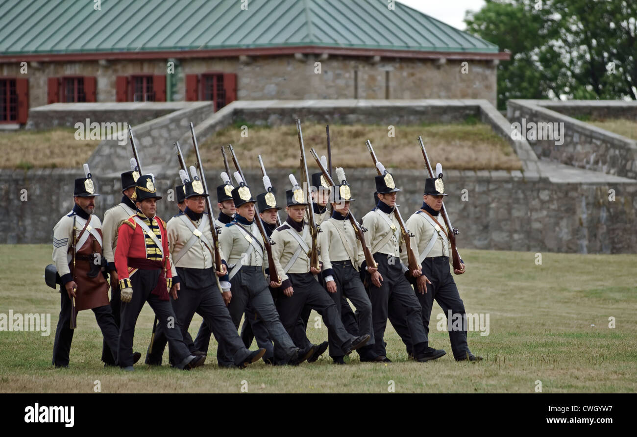 British Soldiers drill on the field before the battle August 11/2012 at ...