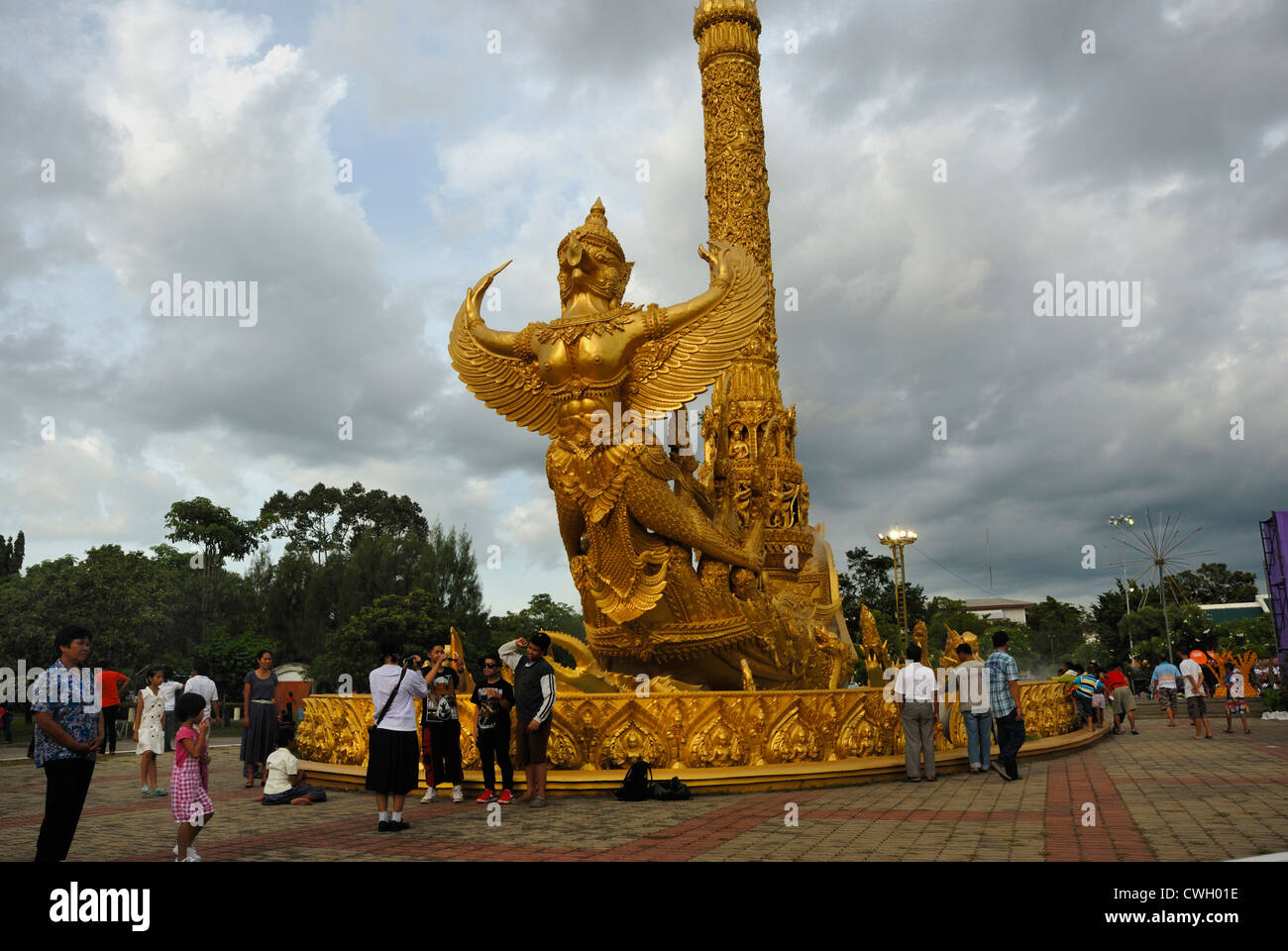 Candle carving monument at the Candle and Wax Festival (Khao Phansa) on ...