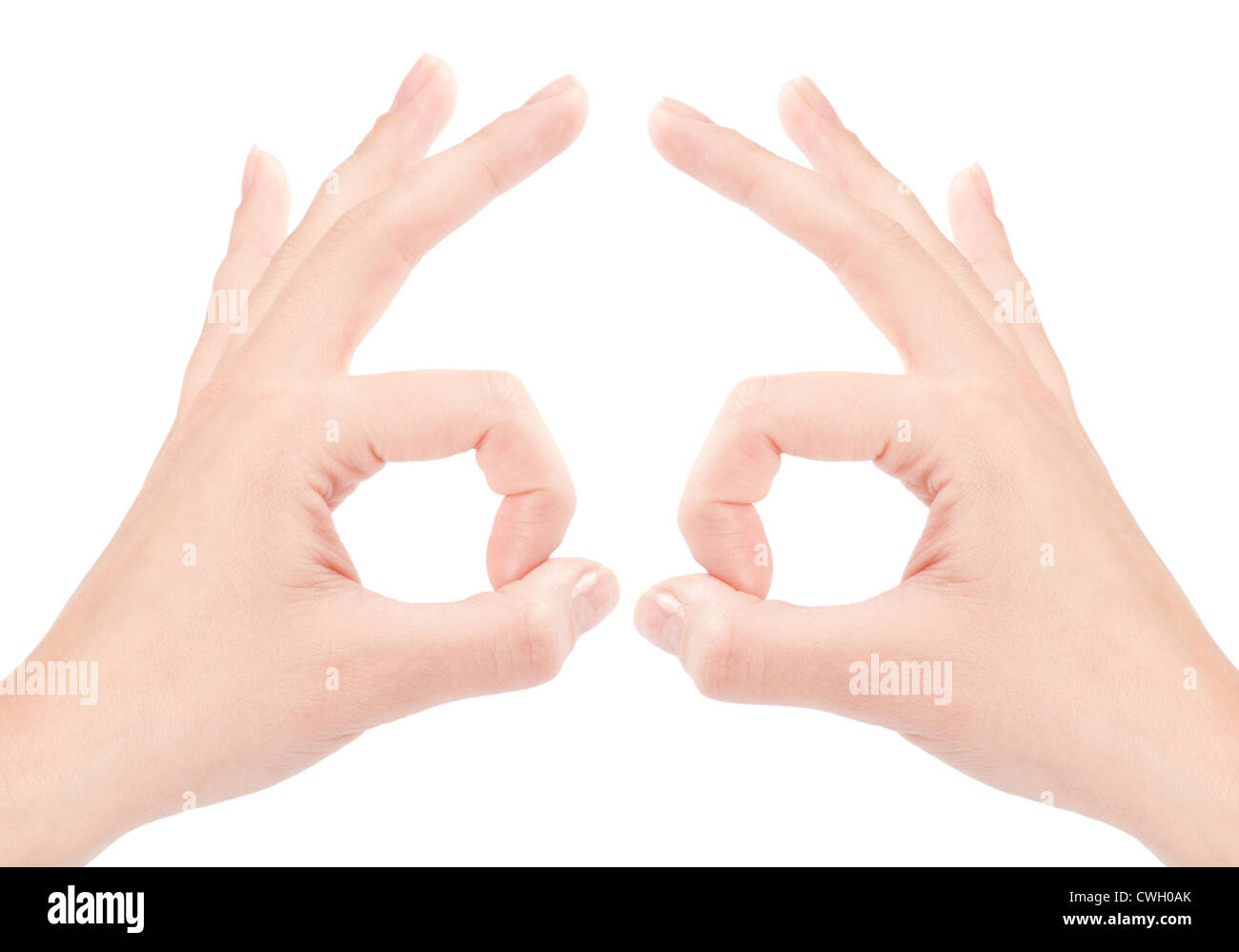 Hand OK sign isolated on white background Stock Photo - Alamy