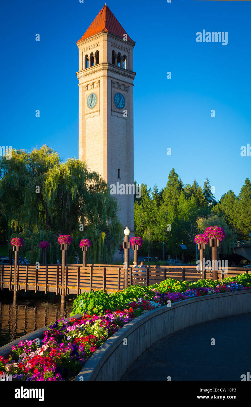 The Spokane Clock Tower In Riverfront Park In Spokane Washington Stock The Spokane Clock Tower In Riverfront Park In Spokane Washington Stock