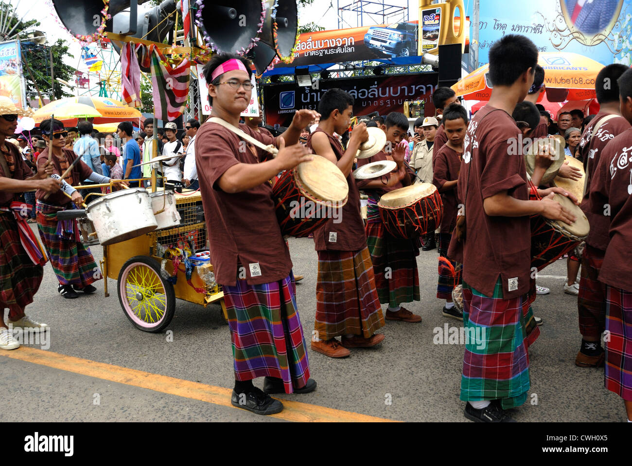 Thai rational music bands at the candle and wax festival(Kao Phansa) on ...