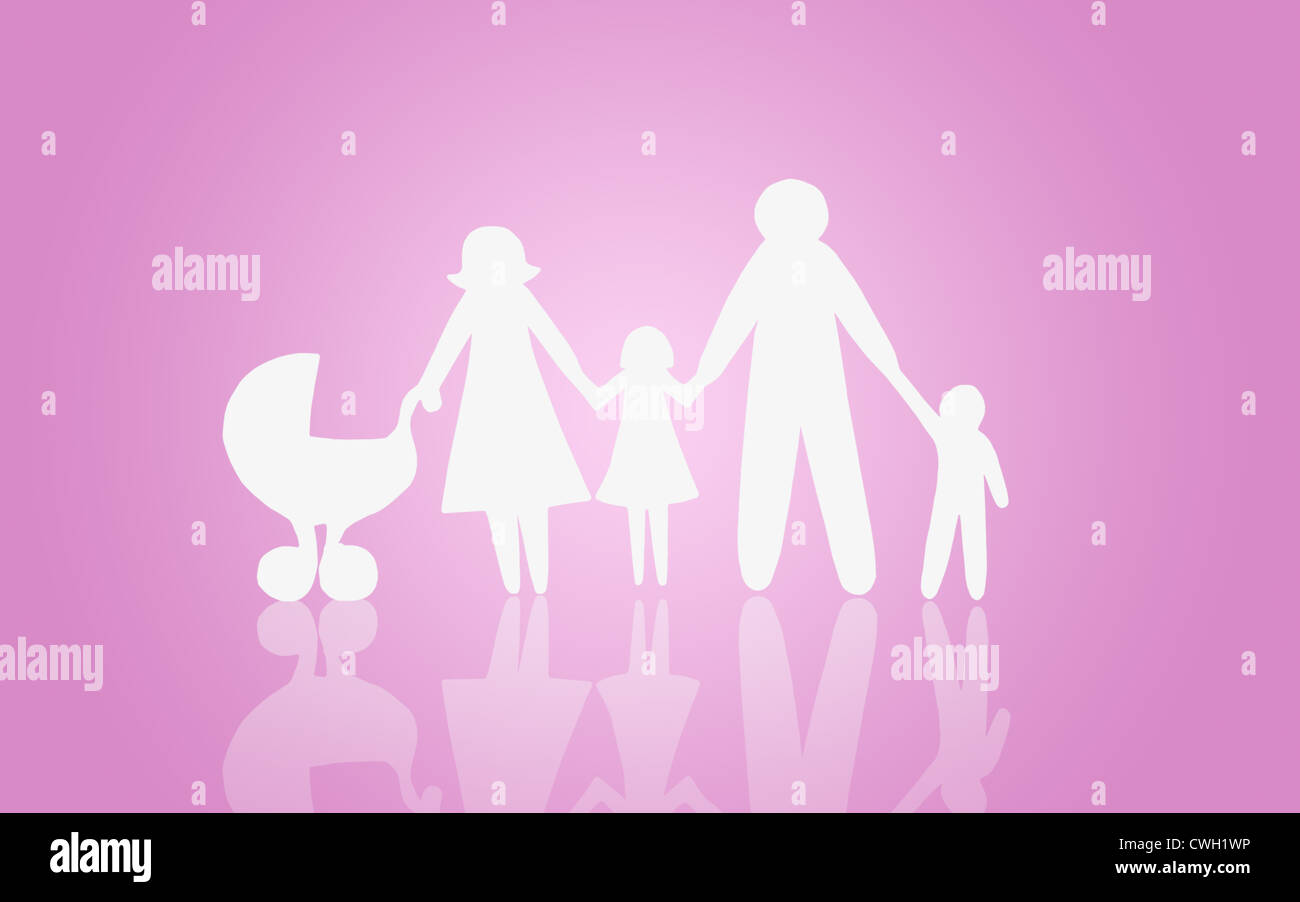 Closeup of paper family Stock Photo - Alamy