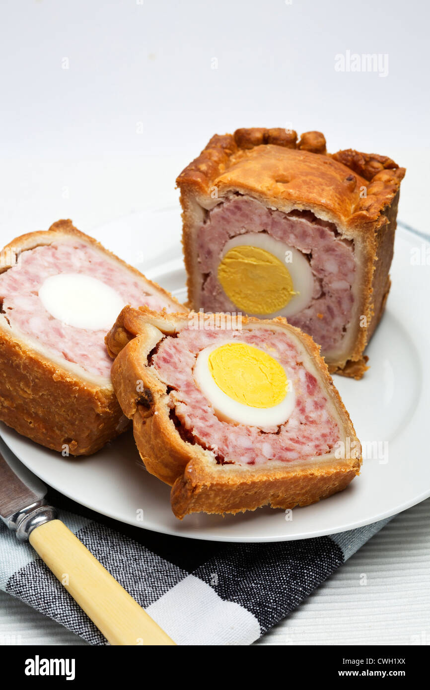 Pork and Egg Gala Pie Stock Photo - Alamy