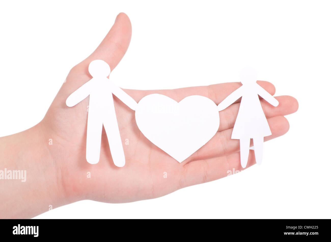 paper family in hands isolated on white Stock Photo - Alamy