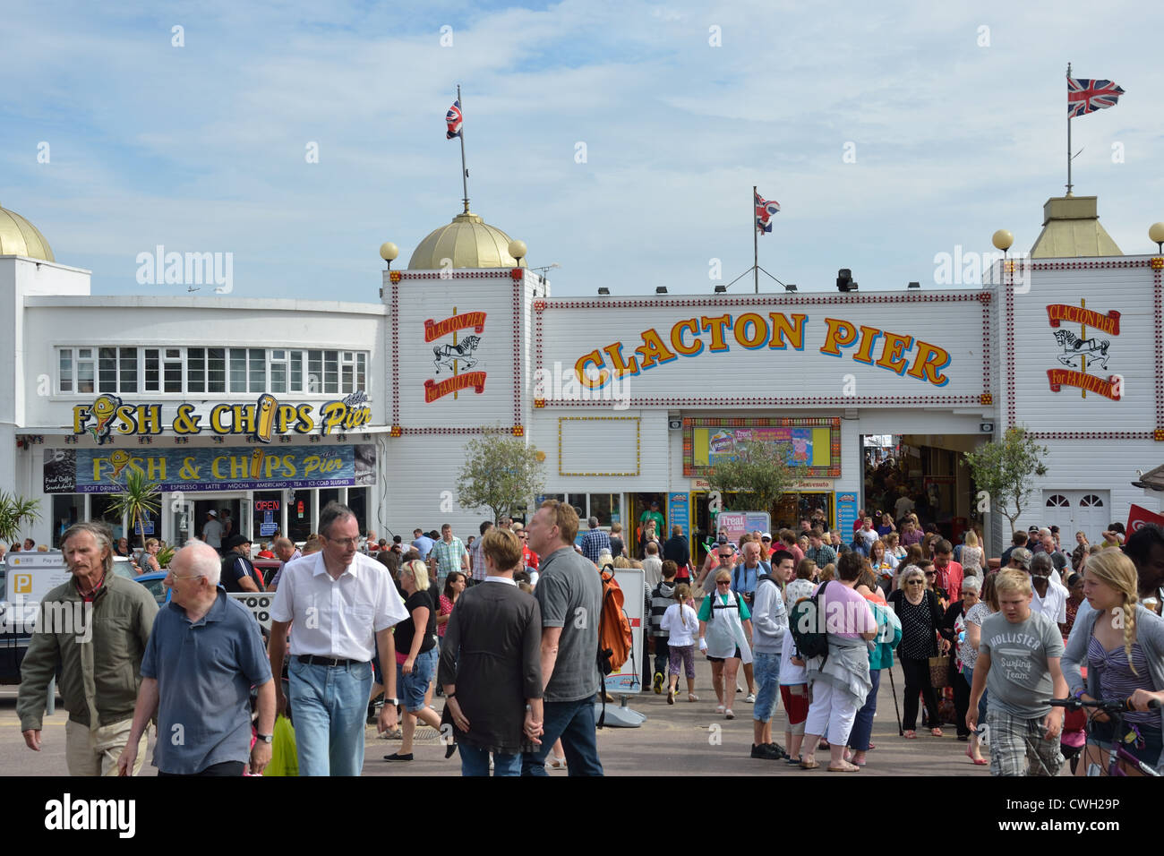 Clacton pier in summer with crowds Stock Photo - Alamy
