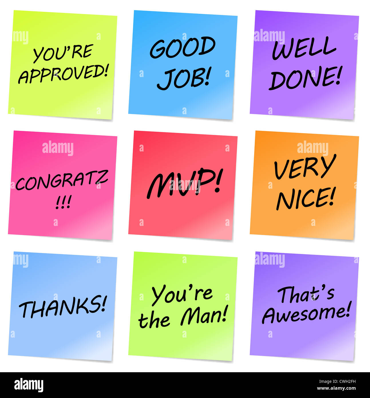Colorful notes with appreciative words Stock Photo - Alamy