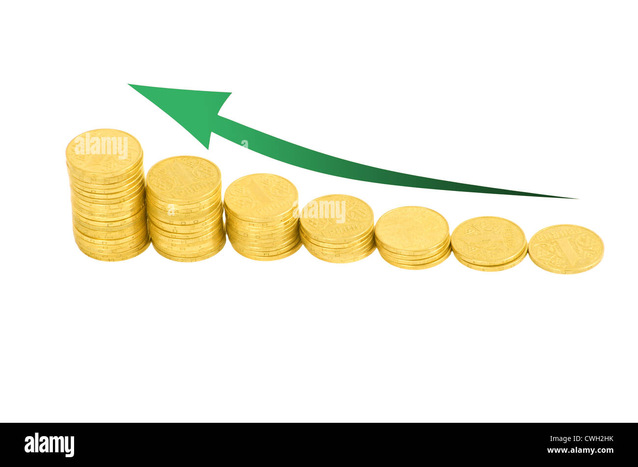 graph of the columns of coins Stock Photo - Alamy