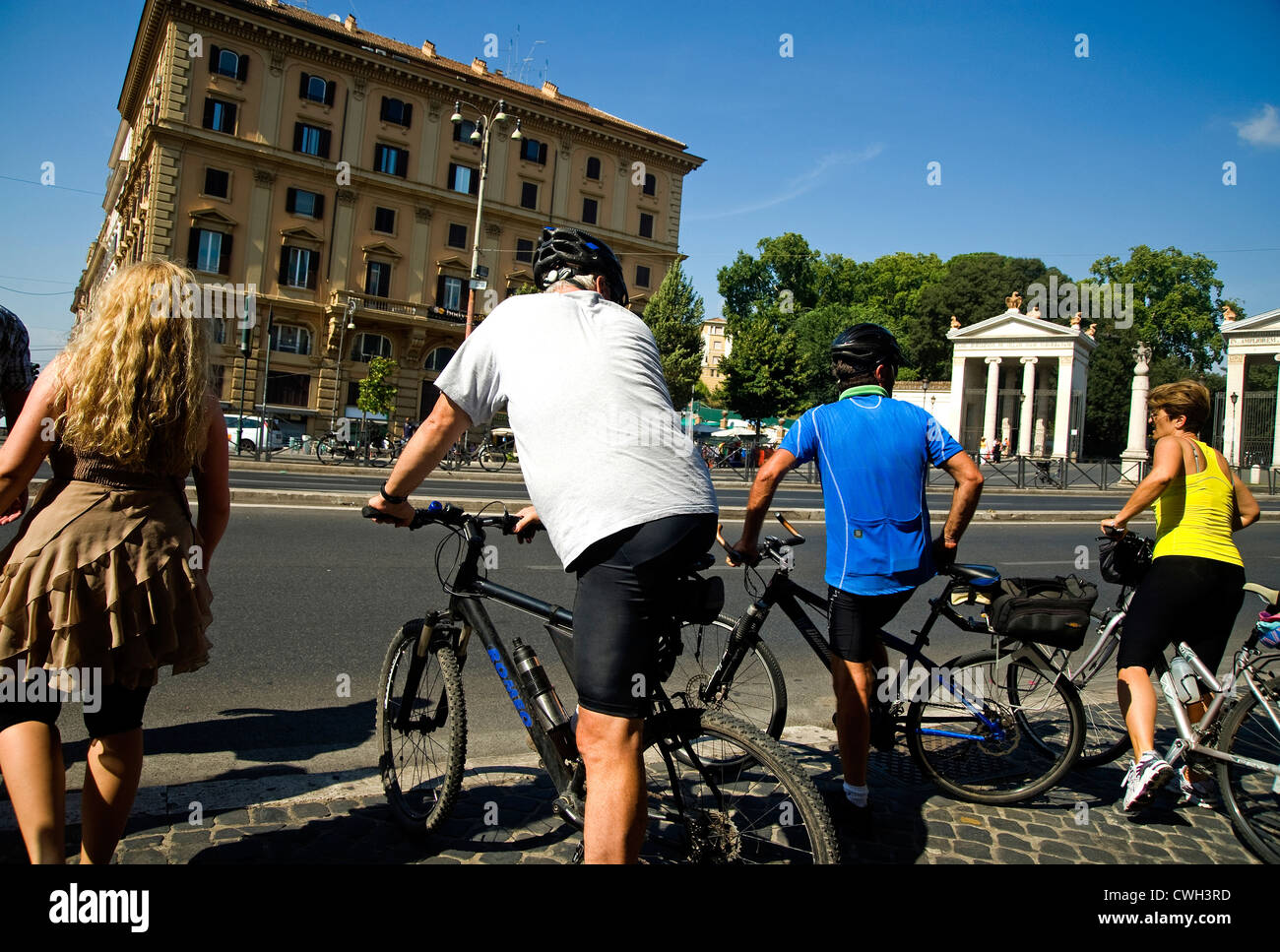 Rome, Italy - Cyclists touring city Stock Photo - Alamy
