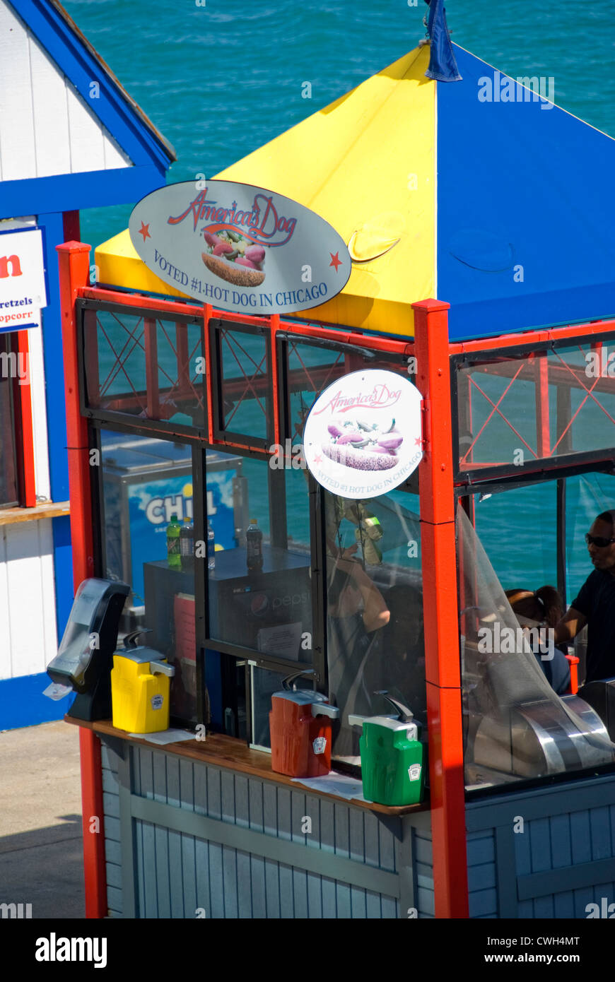 Hot dog stand at Navy Pier in Chicago, Illinois Stock Photo - Alamy