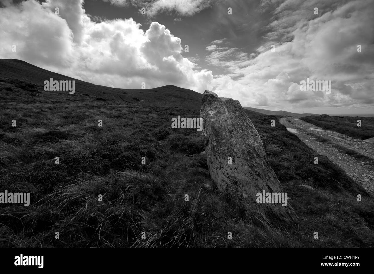 Bwlch-y-Ddeufaen mountain pass Carneddau range North Snowdonia view to ...