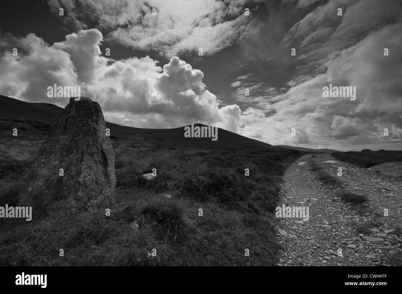 Bwlch-y-Ddeufaen mountain pass Carneddau range North Snowdonia view to ...