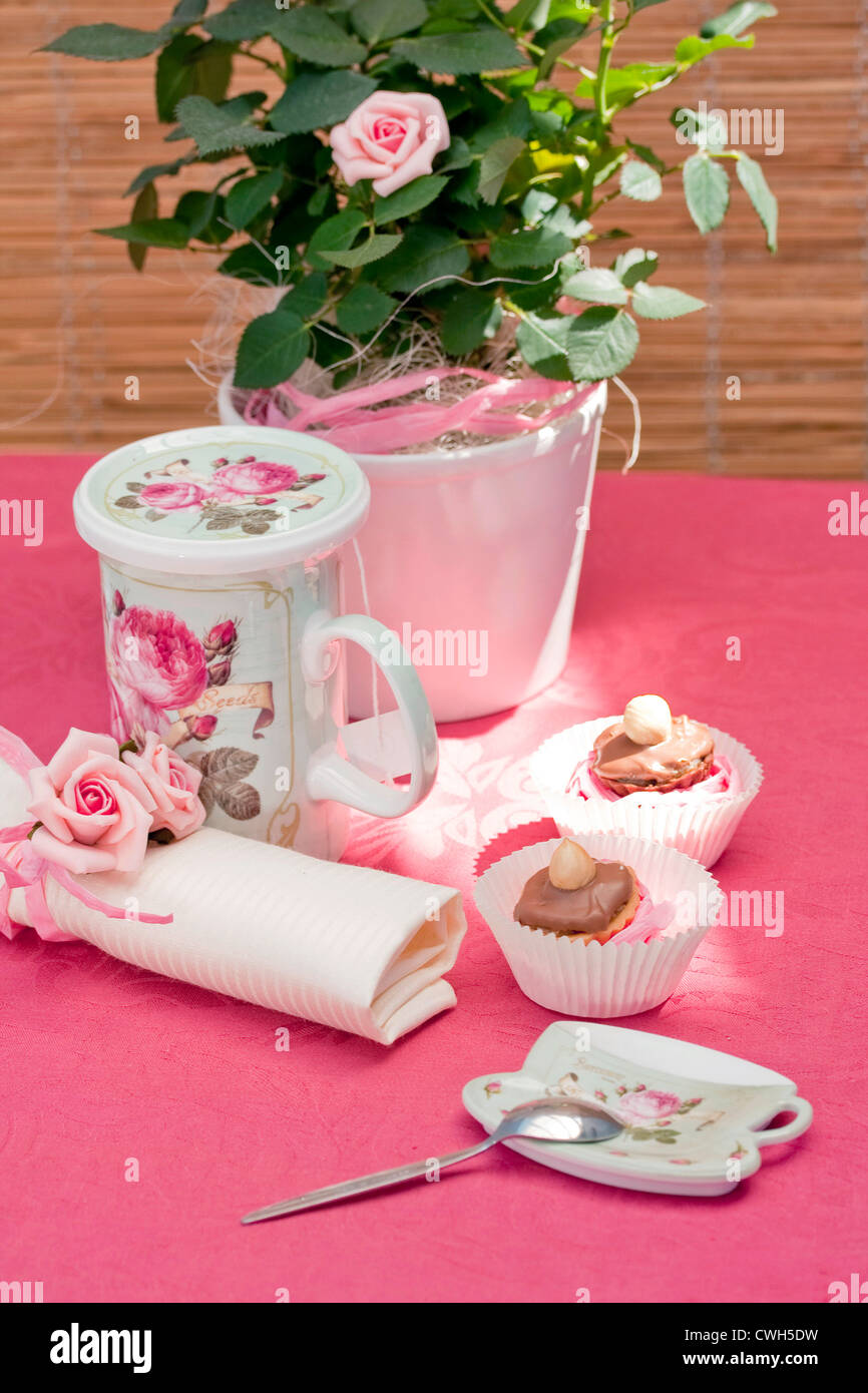 Mini Rose - Table setting Stock Photo - Alamy