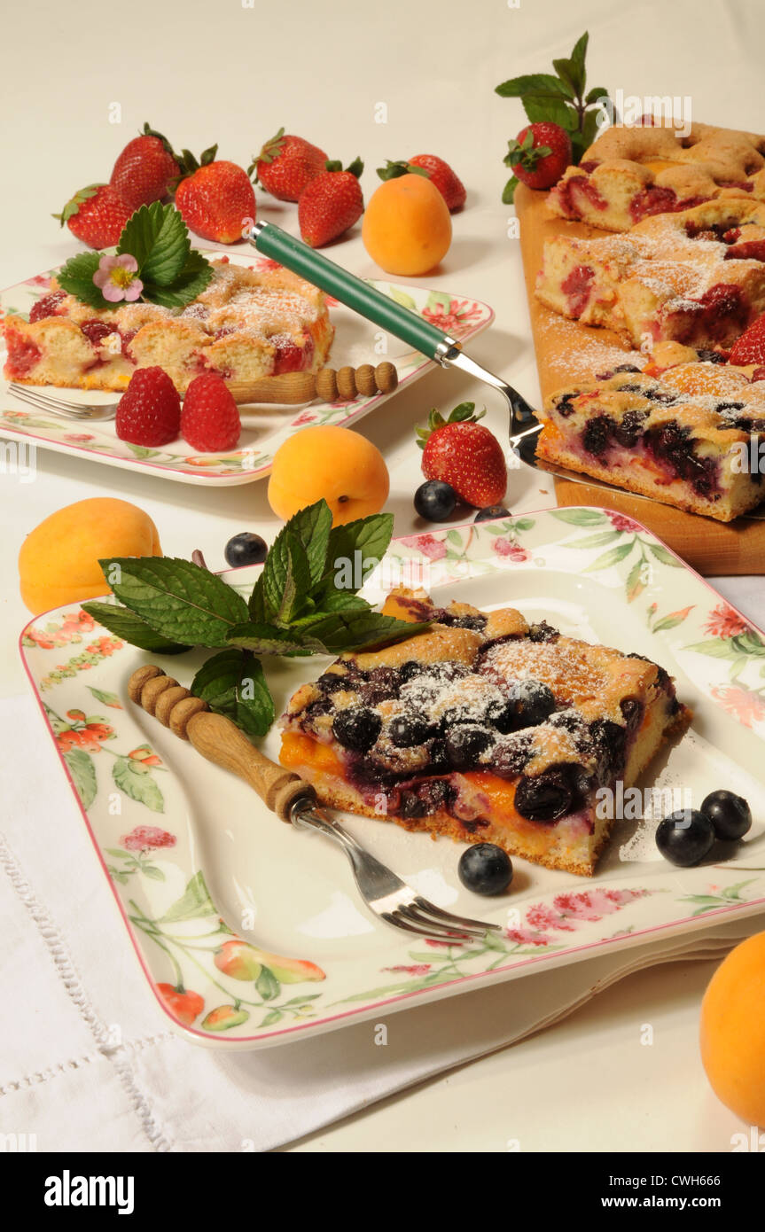 Sponge Cake with Fruits Stock Photo - Alamy