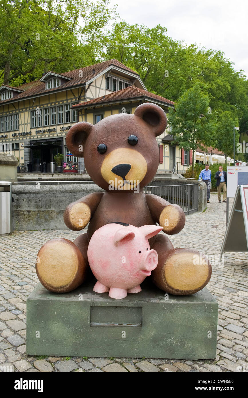 Switzerland, Bern, bear and pig Stock Photo - Alamy