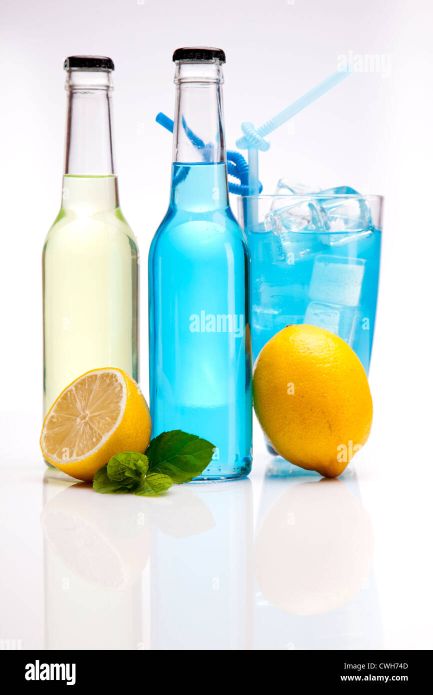 Exotic bottle alcohol cocktail isolated on white Stock Photo - Alamy