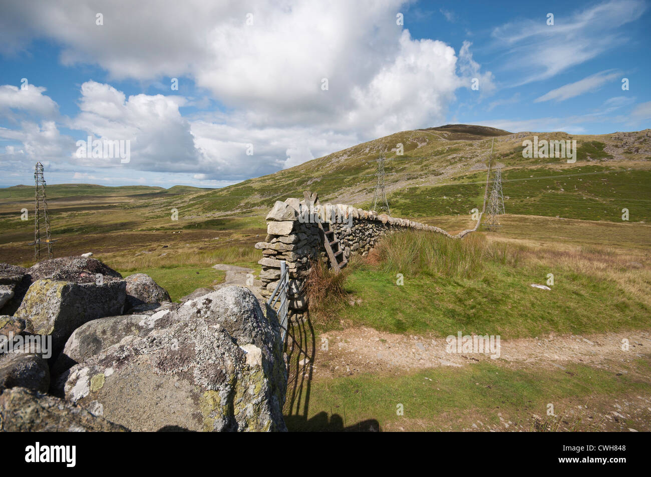 Bwlch-y-Ddeufaen mountain pass Carneddau range North Snowdonia Stock ...