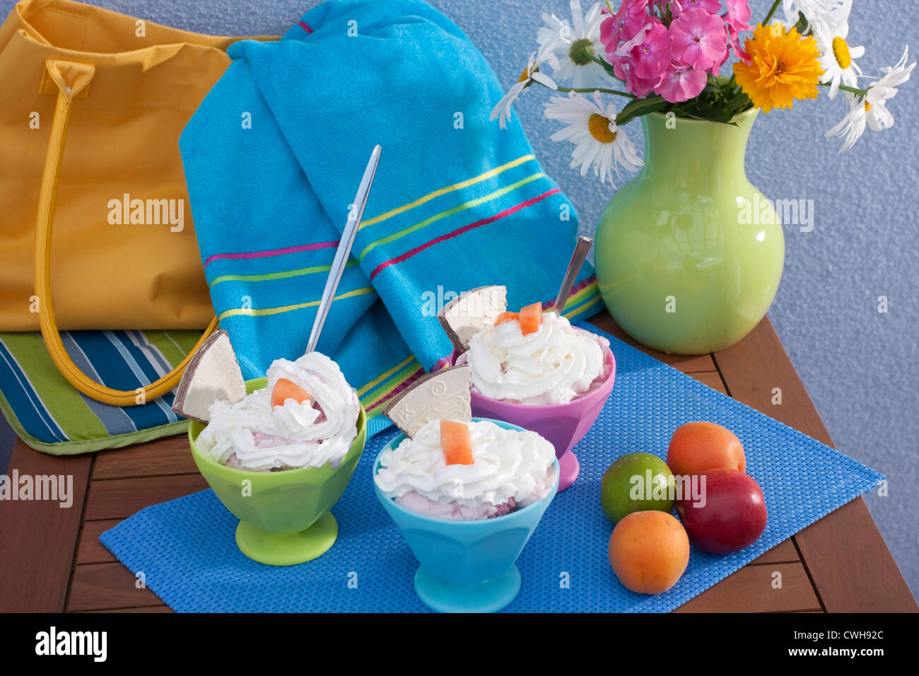 Ice Cream - Colour Cups Stock Photo - Alamy