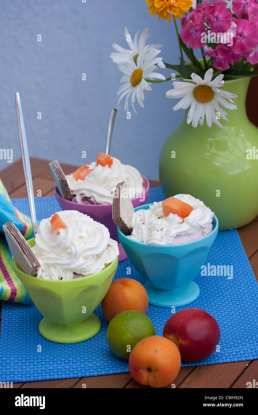 Ice Cream - Colour Cups Stock Photo - Alamy