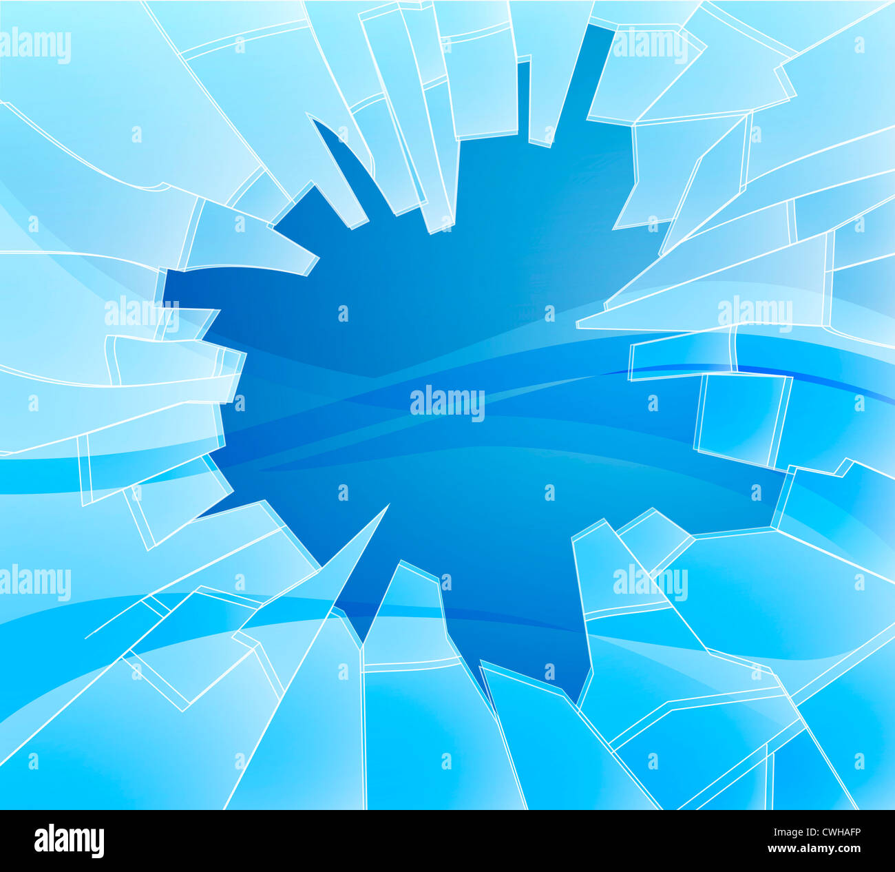 An illustration of some smashed or broken glass Stock Photo - Alamy