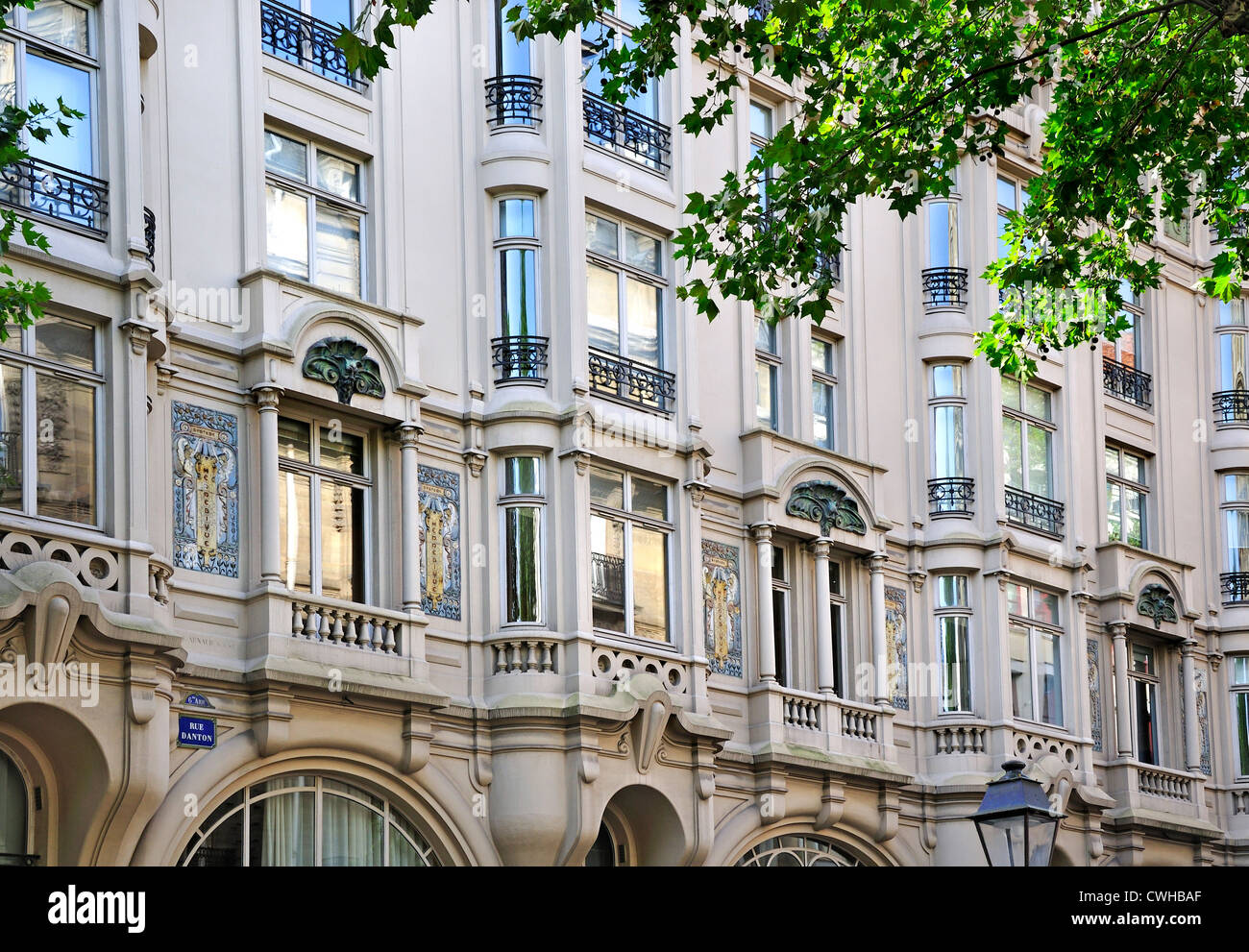 Paris, France. Hennebique building, No.1 Rue Danton (6th Arr) entirely ...