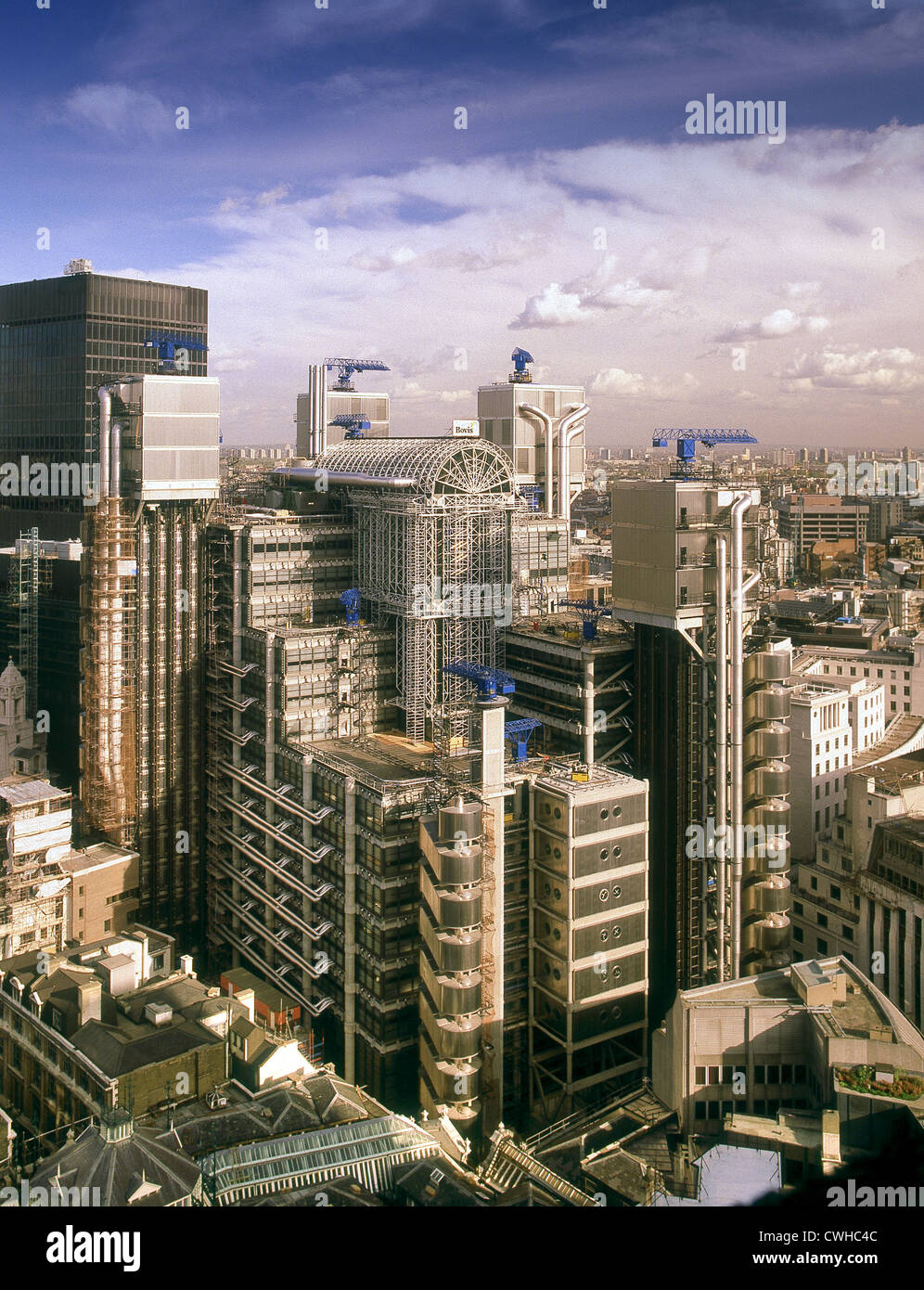 The Lloyd's building in the City of London newly completed in 1985, the ...
