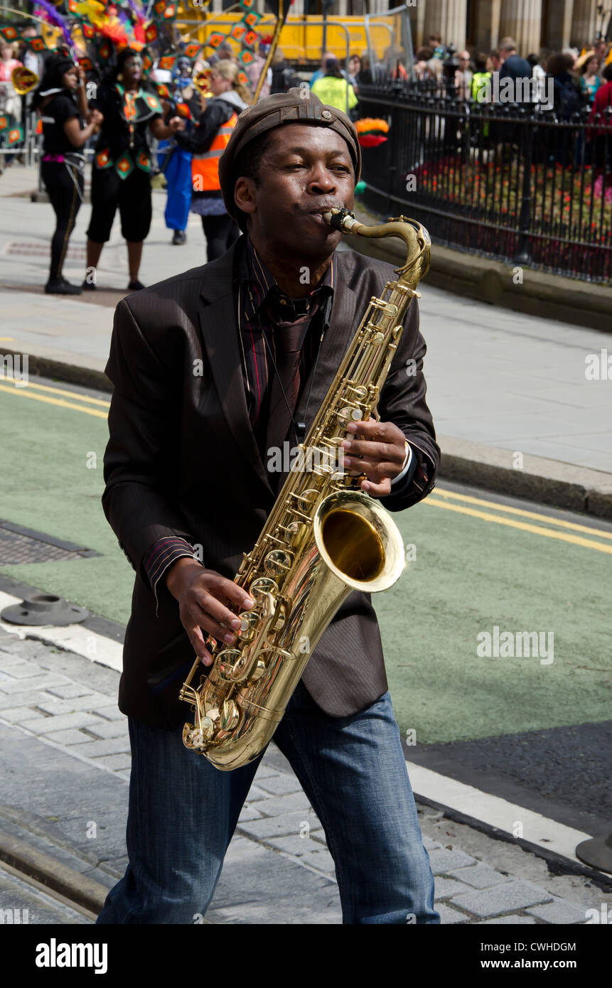 Sax player with Jazz Combo Box performing at the Carnival on the second ...