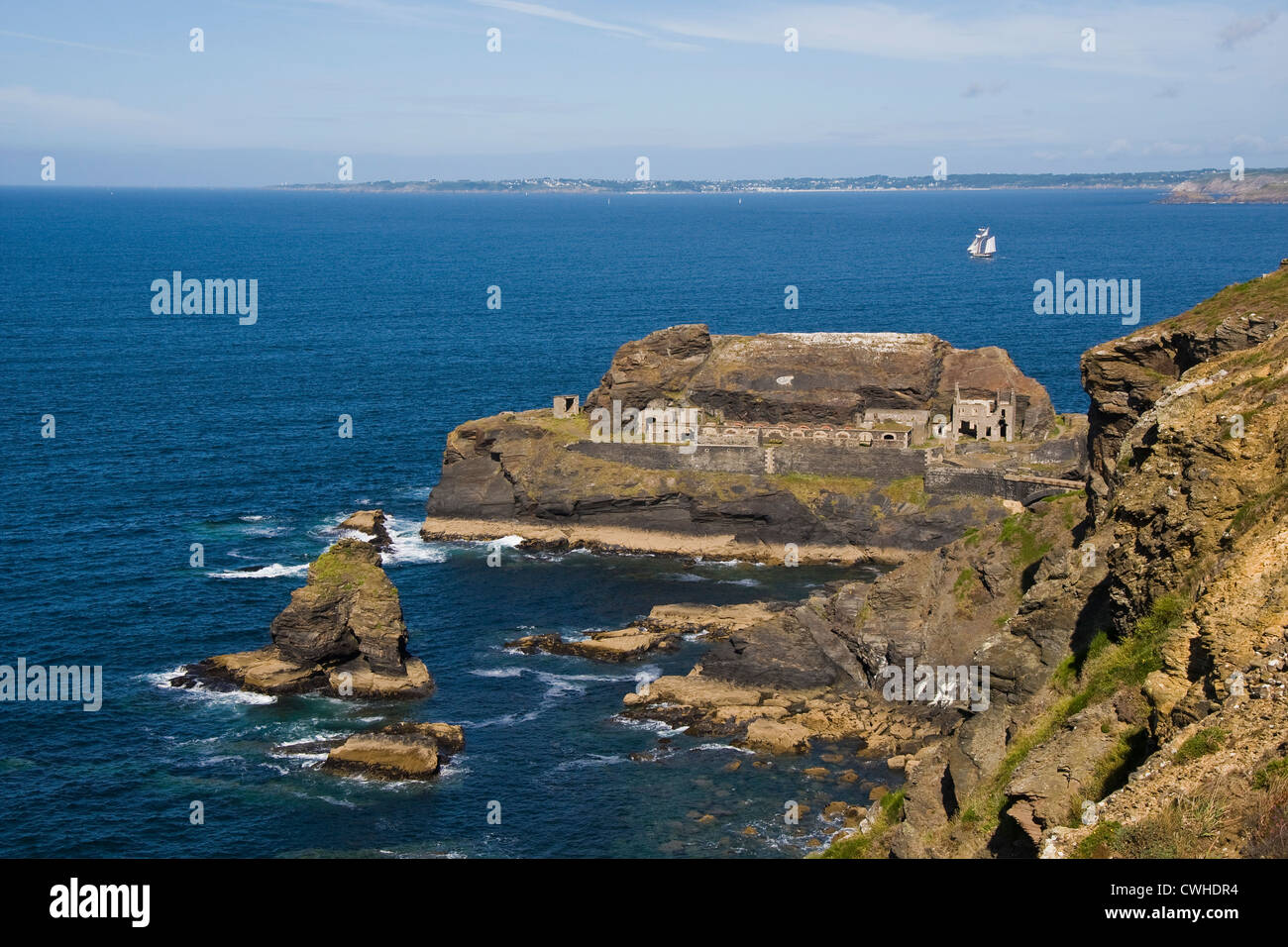 France, Bretagne, Camaret sur Mer, Landscape, Military base Stock Photo ...
