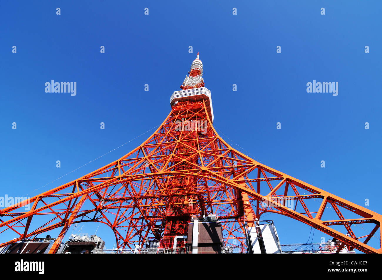 Wide angle perspective of Tokyo Tower, Japan Stock Photo - Alamy