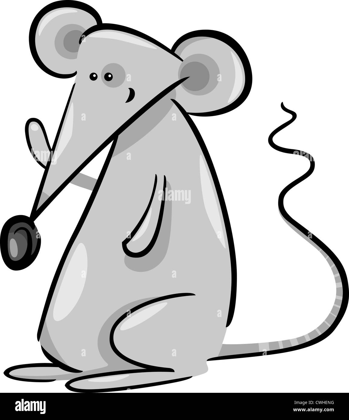 Cartoon Illustration of Cute Little Gray Mouse Stock Photo - Alamy