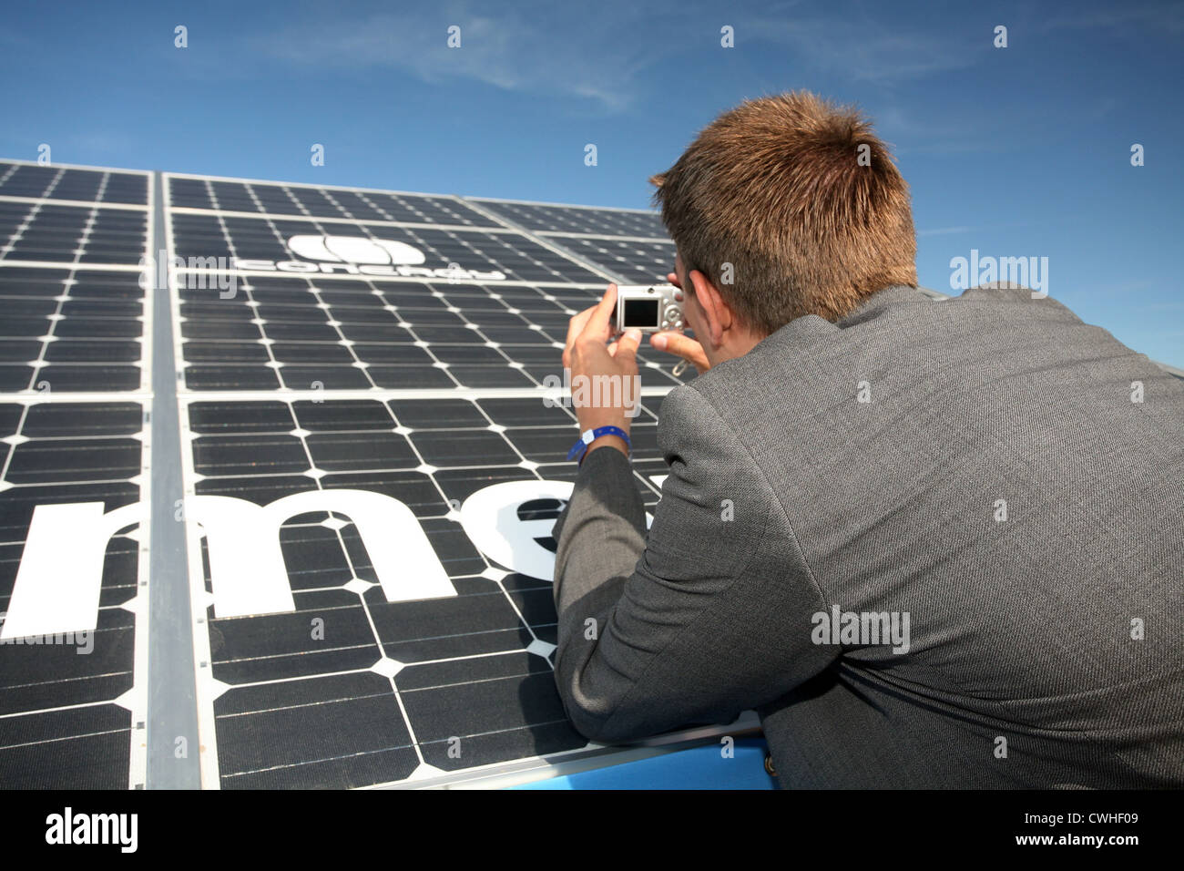 Solar module man horizontal hi-res stock photography and images - Alamy