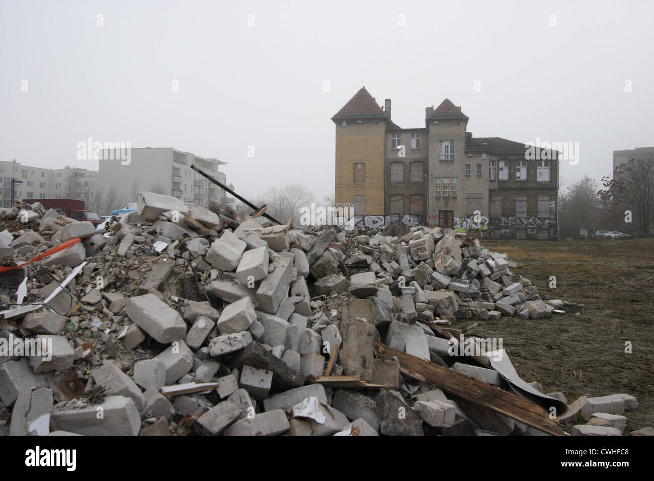 Berlin, ruins of the old glass factory on Stralau Stock Photo - Alamy