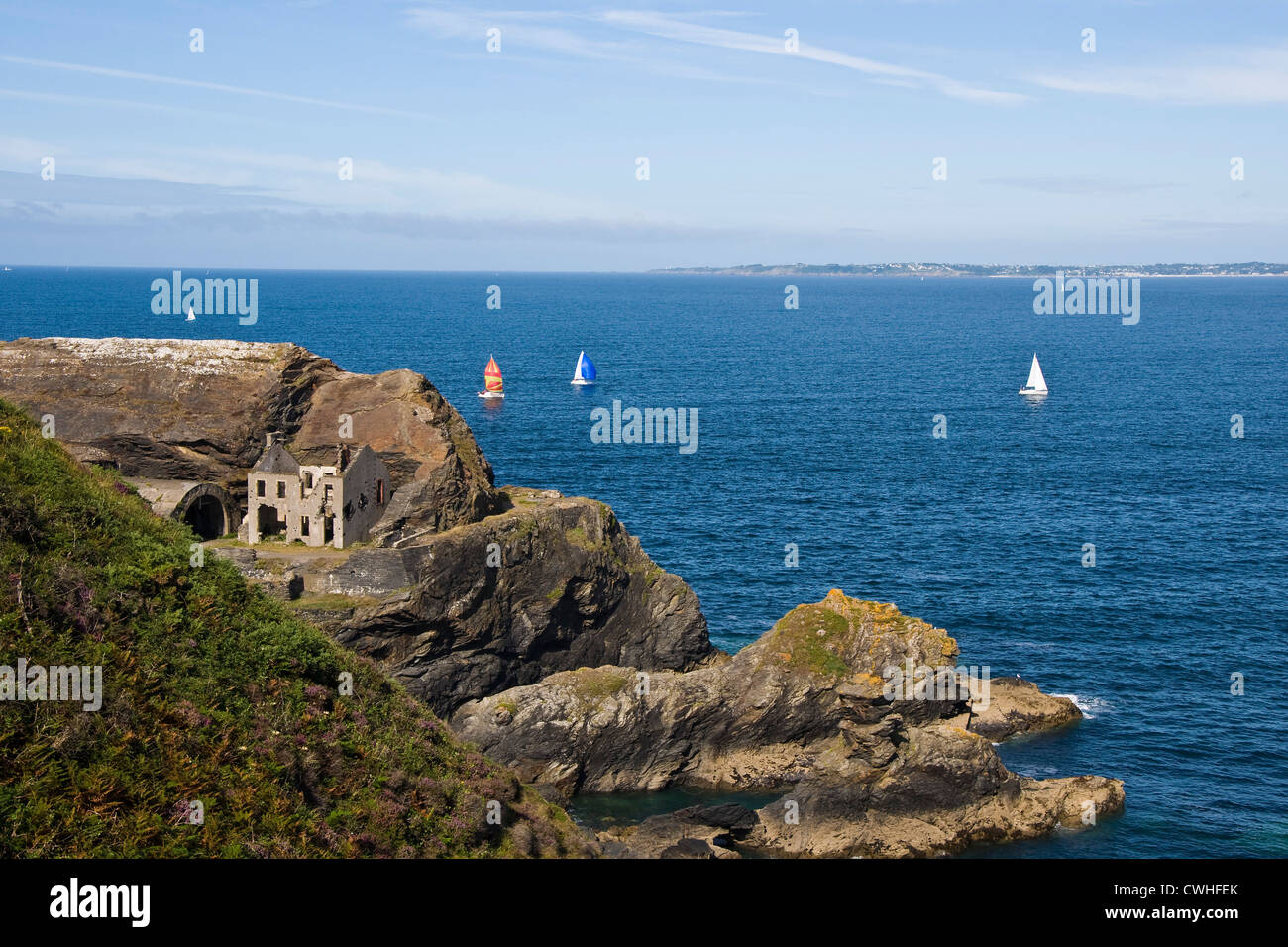 France, Bretagne, Camaret sur Mer, Landscape, Military base Stock Photo ...