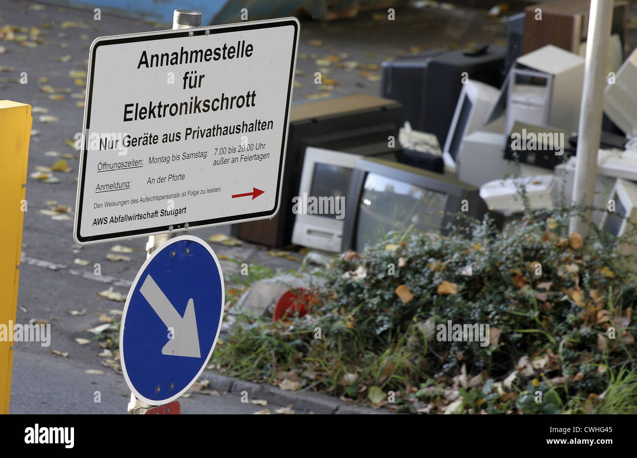 Collection point for electronic waste Stock Photo - Alamy