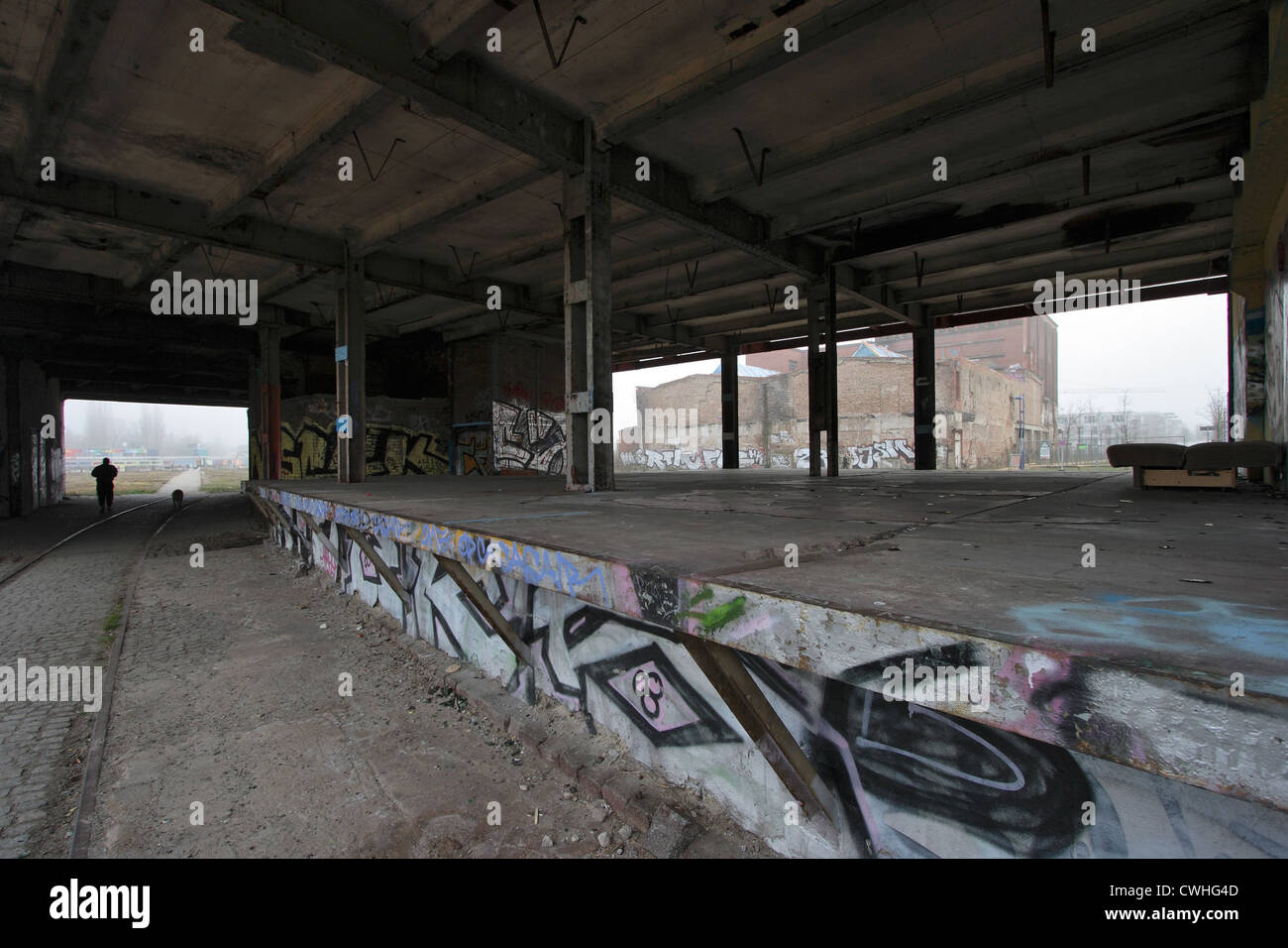 Berlin, ruins of the old glass factory on Stralau Stock Photo - Alamy