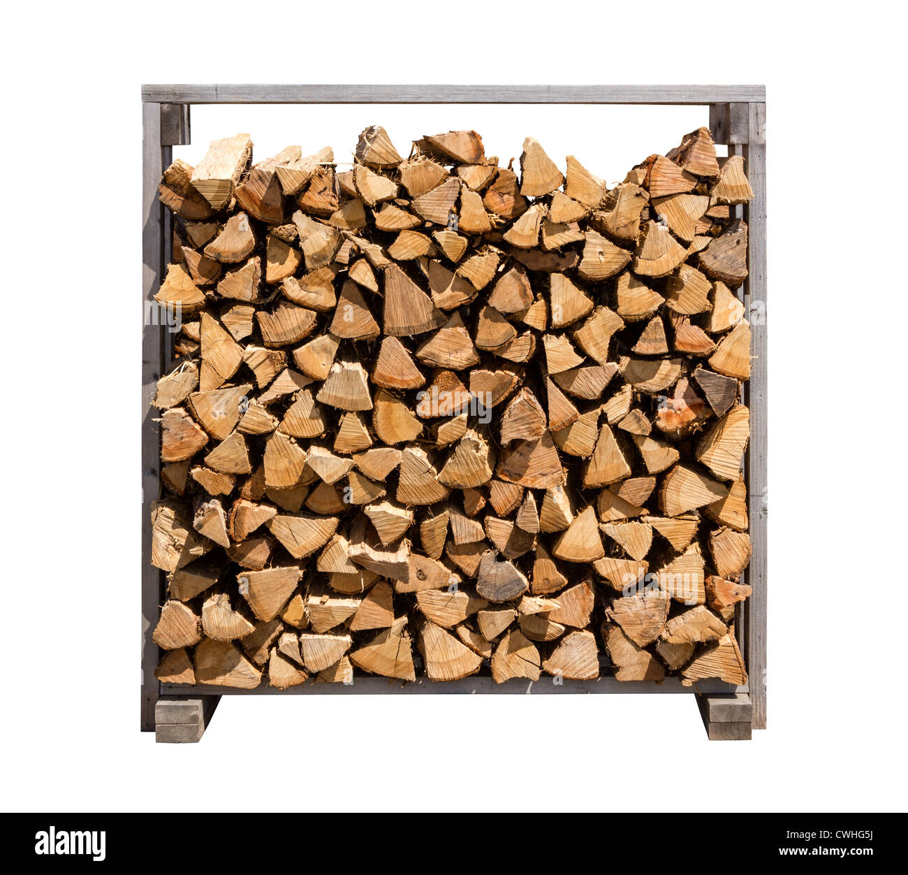 Stacked Firewood isolated on a white background Stock Photo - Alamy
