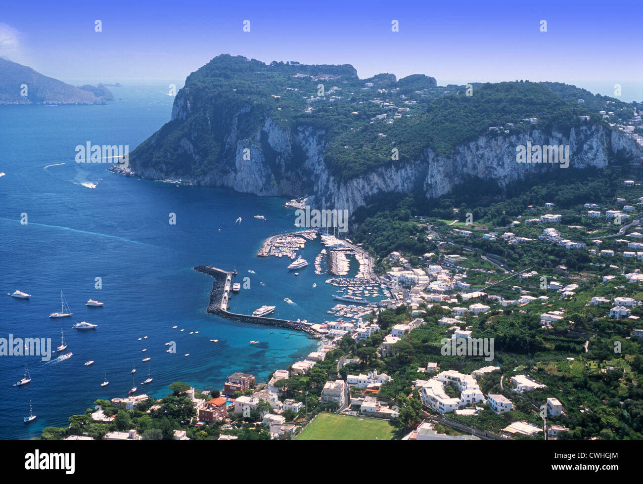 Aerial view of Capri Island Italy Stock Photo - Alamy