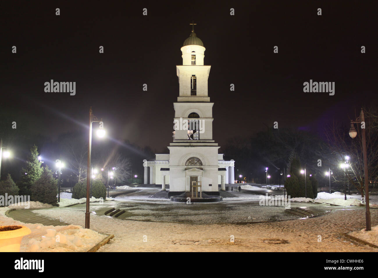 Moldova. Chisinau night.Cathedral Bell Tower Stock Photo - Alamy