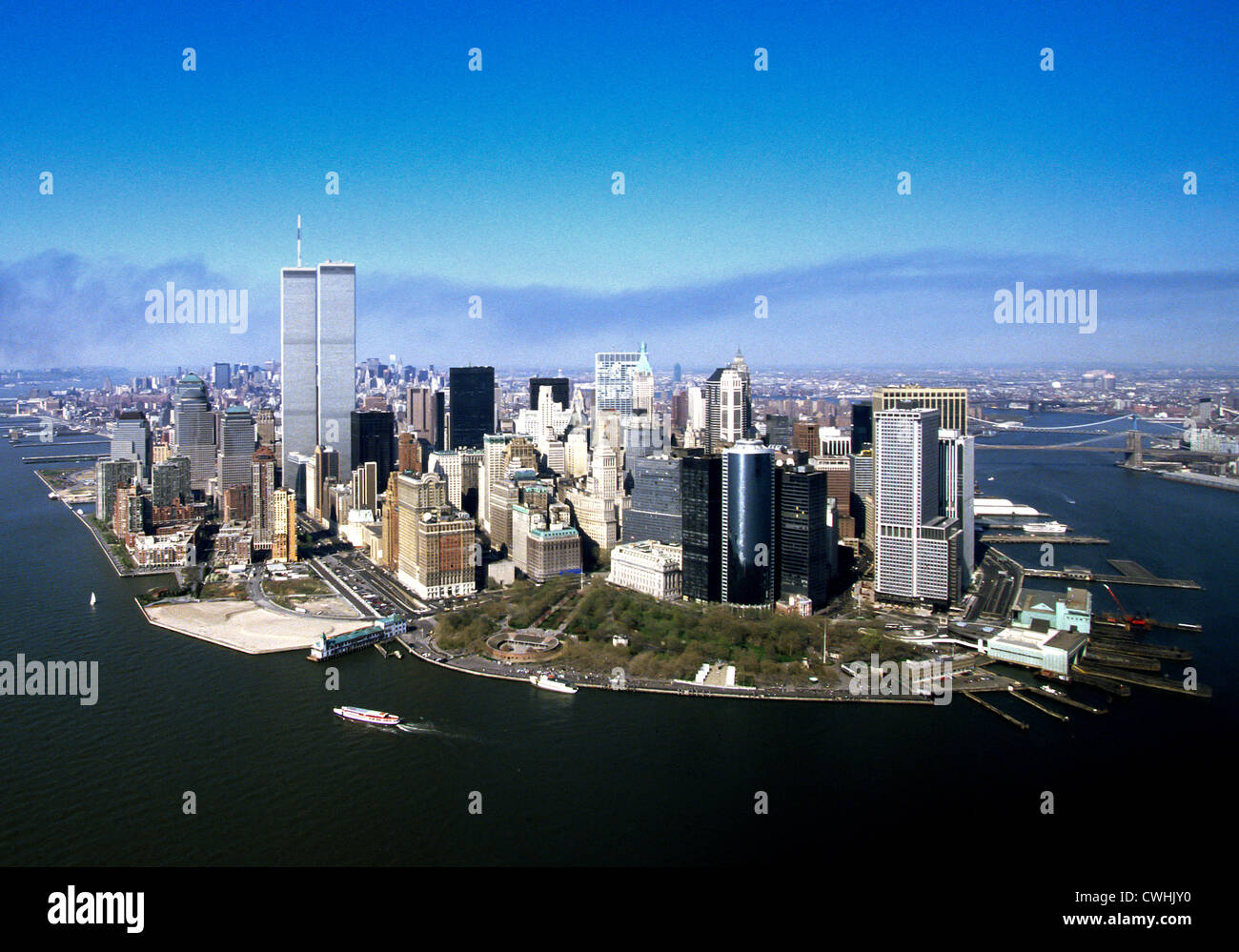 Twin towers new york aerial hi-res stock photography and images - Alamy