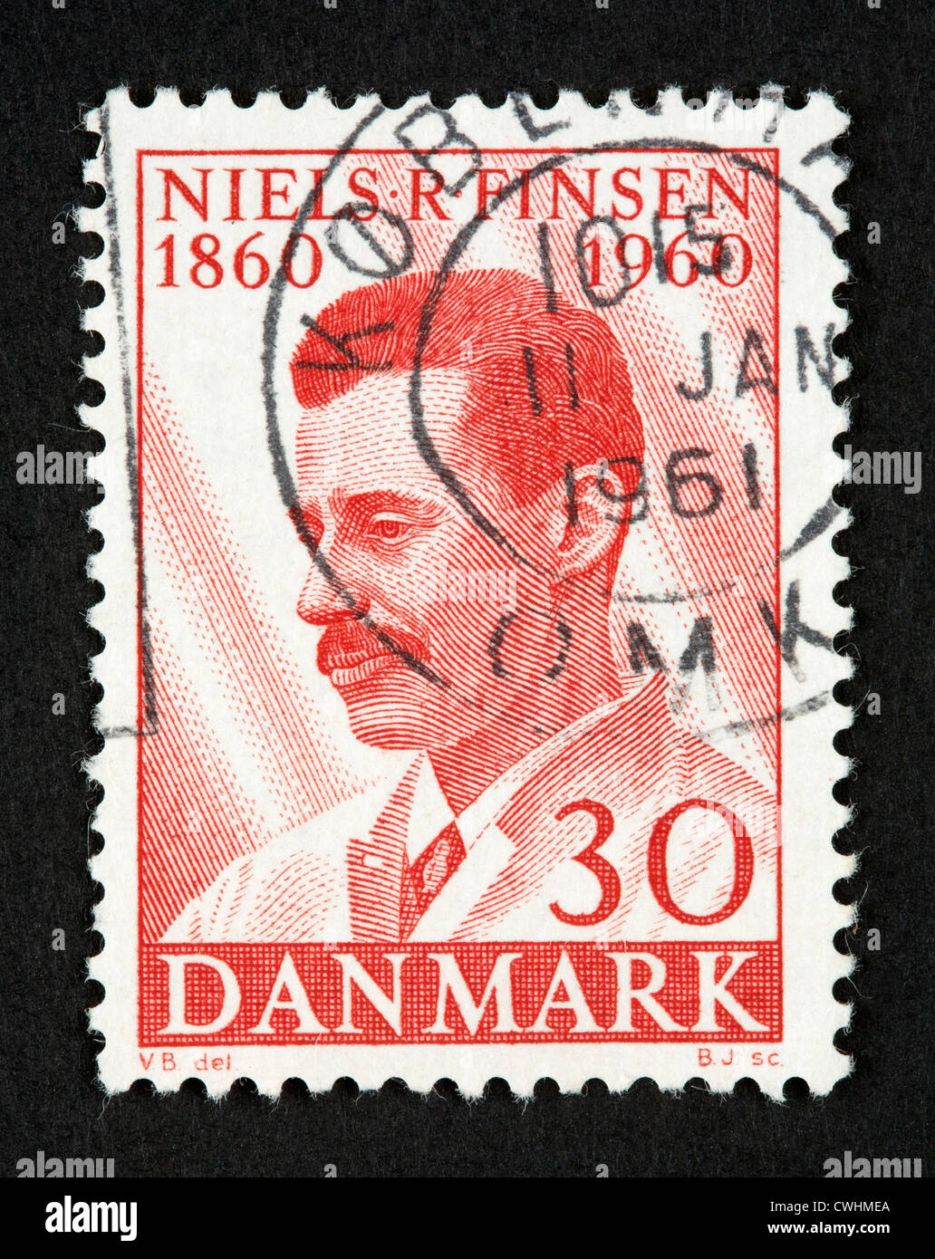 Danish postage stamp Stock Photo - Alamy
